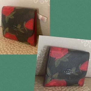 Coach | Bags | Coachlast Red Rose Camo Small Wallet | Poshmark